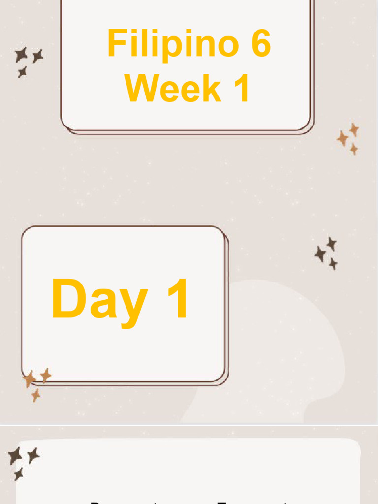 Filipino 6 Q2 Week 1 | PDF