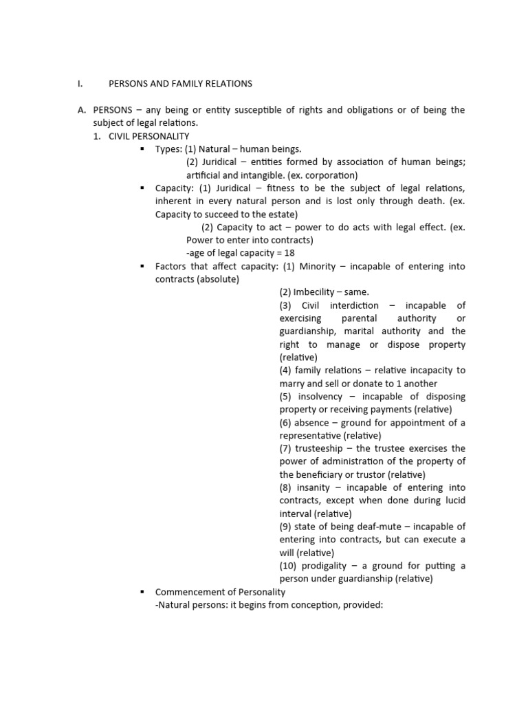 Family Code Reviewer Summary For Barrister | PDF | Annulment | Marriage