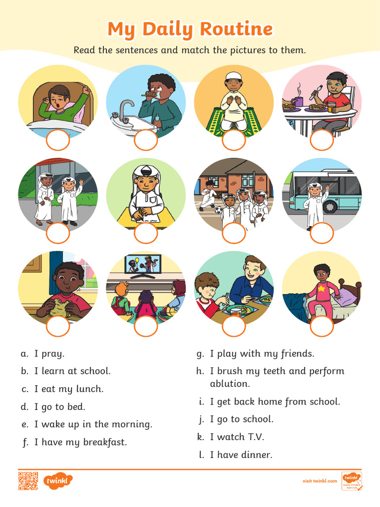 Ar QH 1689542388 My Daily Routine Worksheet - Ver - 3 | PDF