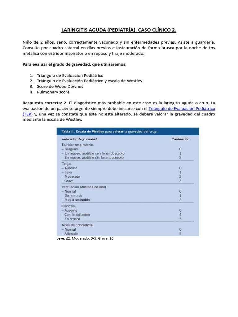 Laringitis Aguda o Crup Ped - Caso 2 | PDF | Epidemiología | Cuidado de ...