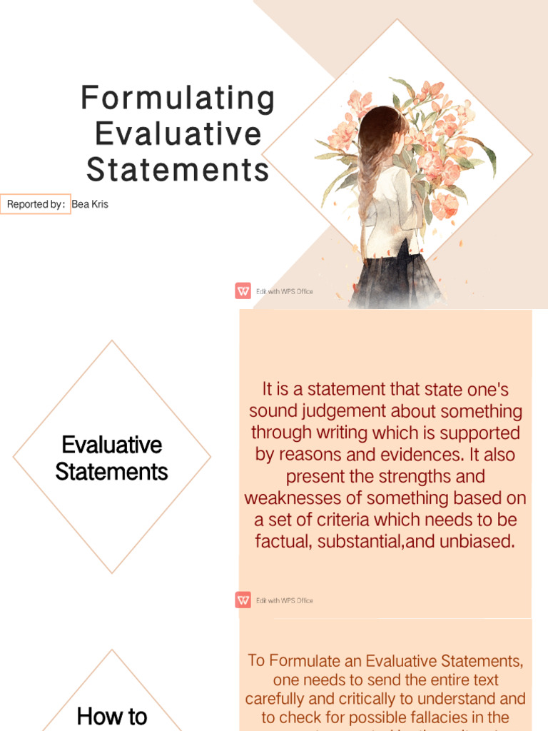 Formulating Evaluative Statements | PDF | Inference | Opinion