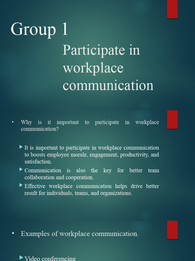 Participate in Workplace Communication | PDF