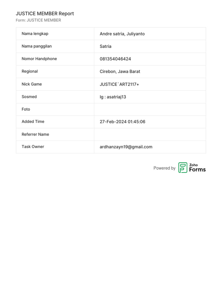 Justice Member Report | PDF