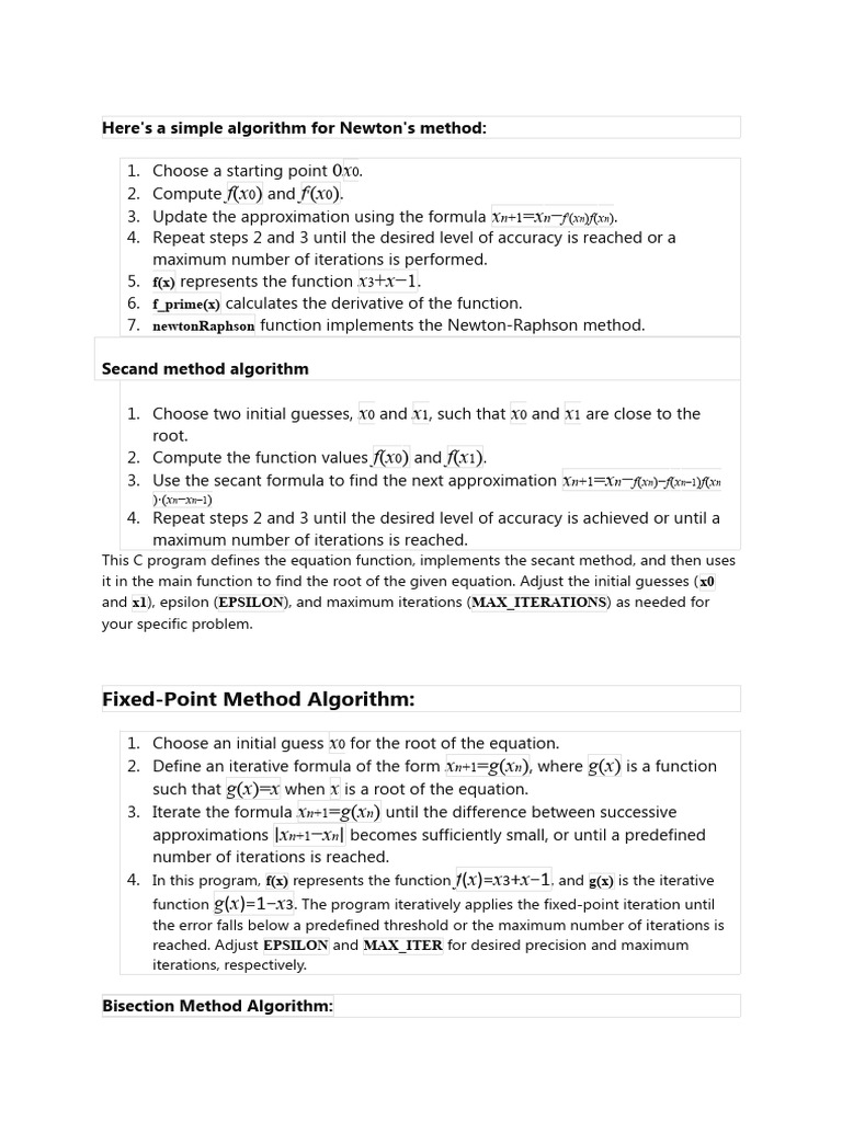 Methods Algorithm | PDF | Mathematics | Analysis