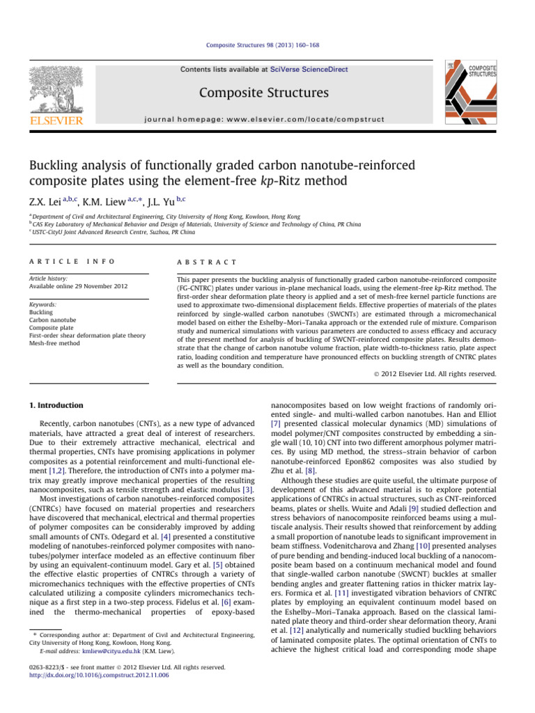 Ritz Method For Plate | PDF | Carbon Nanotube | Composite Material