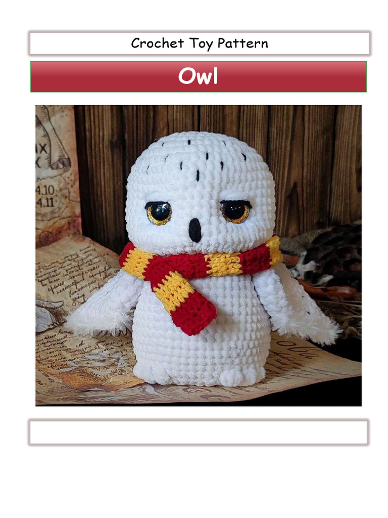 Hedwig The Owl | PDF | Yarn | Crochet