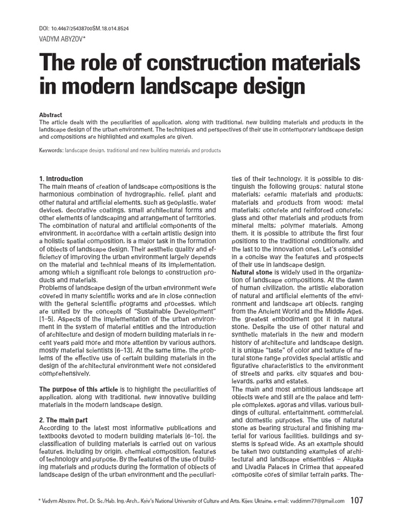 The Role of Construction Materials | PDF | Concrete | Polymers