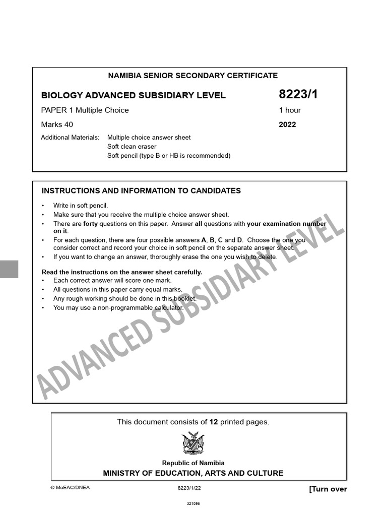 AS - Biology Paper 1 8223-1 - First Proof 24.05.2022 | PDF | Heart ...