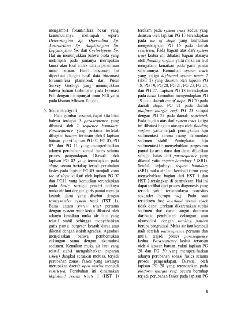 Biozonasi Foraminifera & Sikuenstratigrafi Formasi Poh | PDF