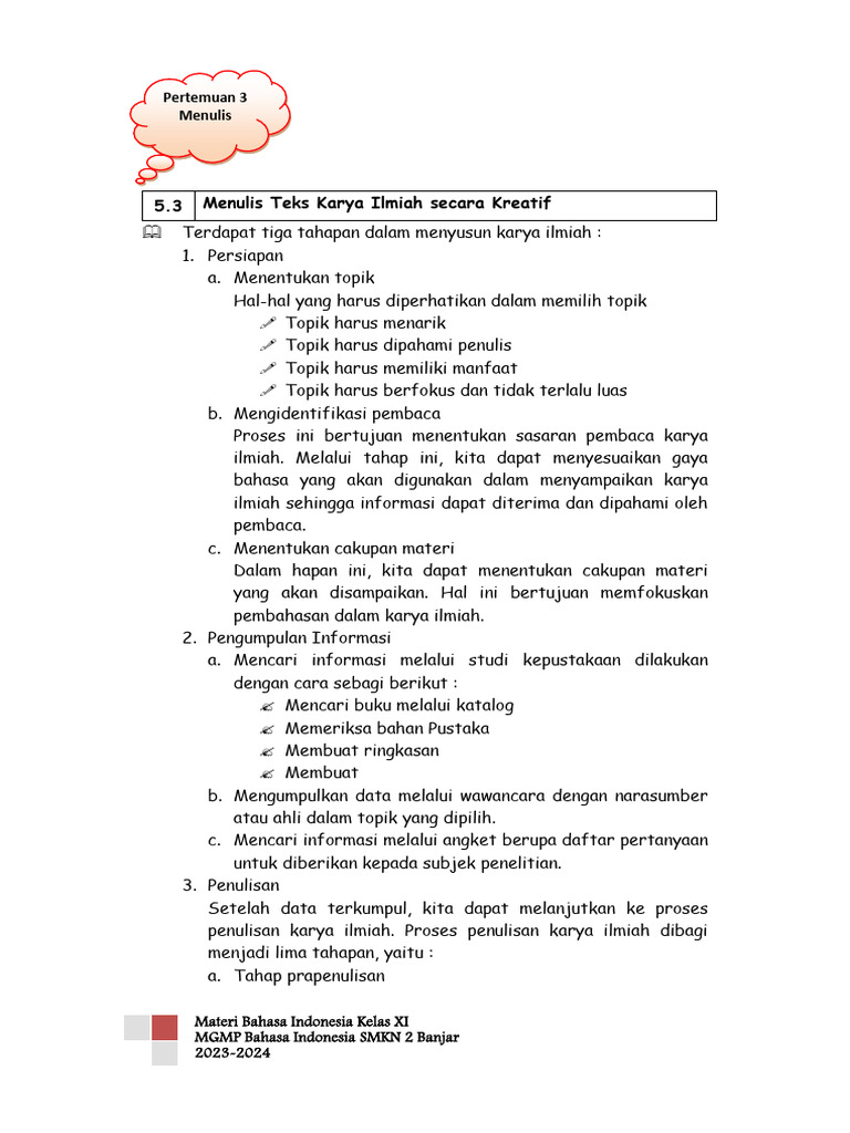 Materi Teks Karya Ilmiah 3 | PDF