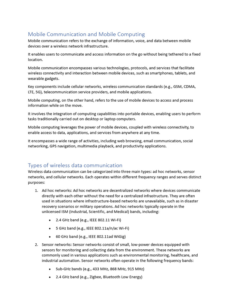 Mobile Communication and Mobile Computing | PDF