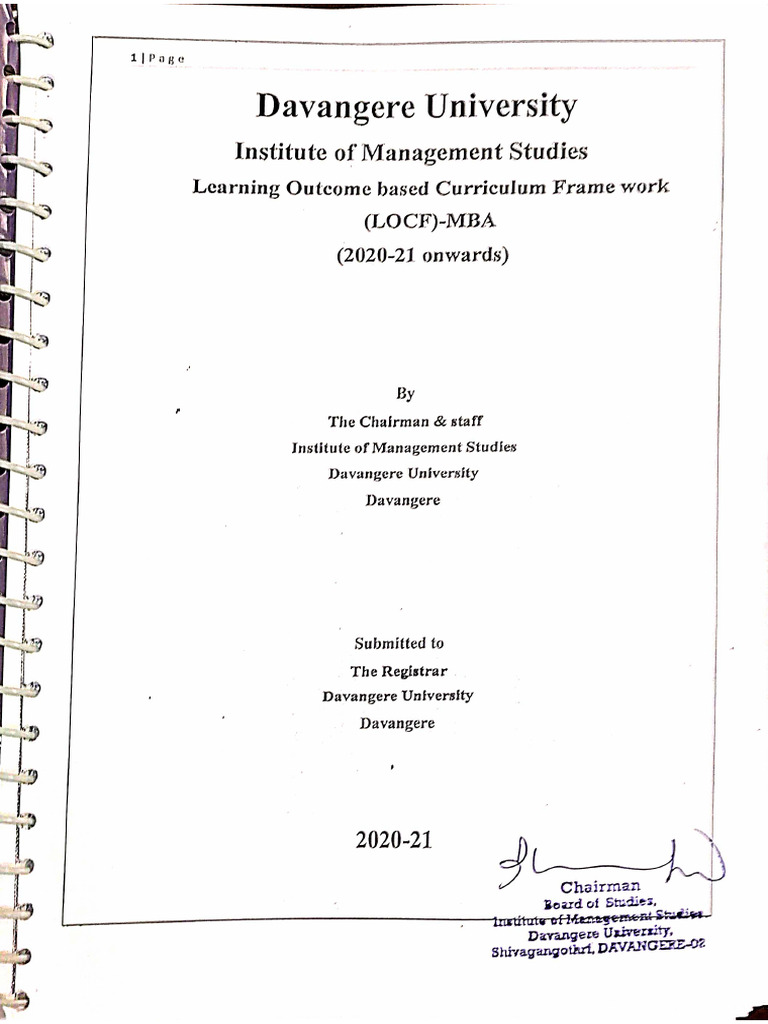 MBA Syllabus 2020 21 | PDF | Entrepreneurship | Curriculum