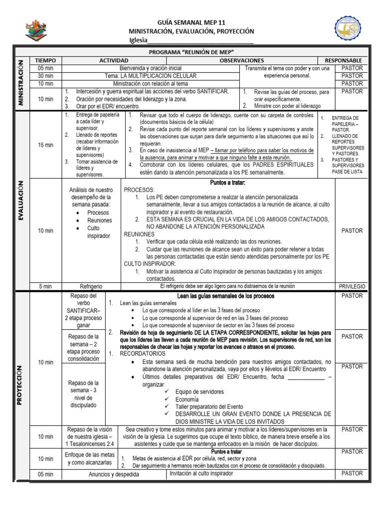 Mep Pastores Guía 11-1 | PDF