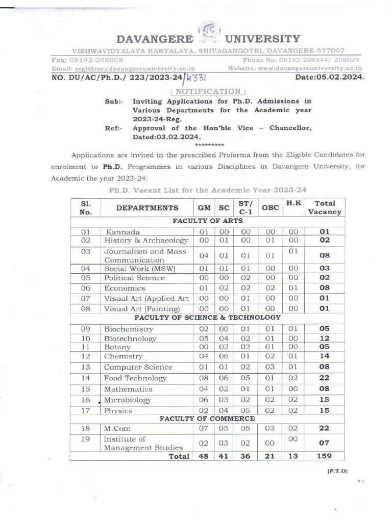 Ph.D-2023-24 Eng-Notification | PDF