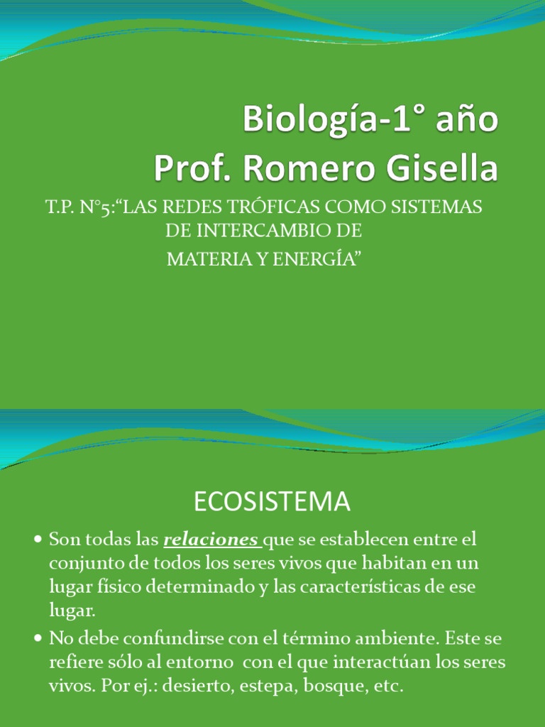 T.P. N°5:"Las Redes Tróficas Como Sistemas de Intercambio de Materia Y ...