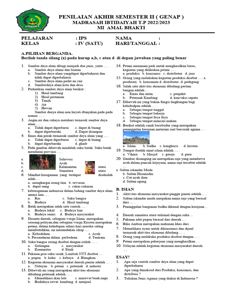Ski Kls 4 Semester 2 | PDF
