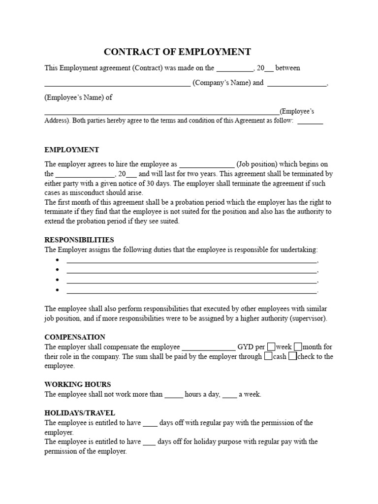 Contract Of Employment (Document 7) EDPM | PDF