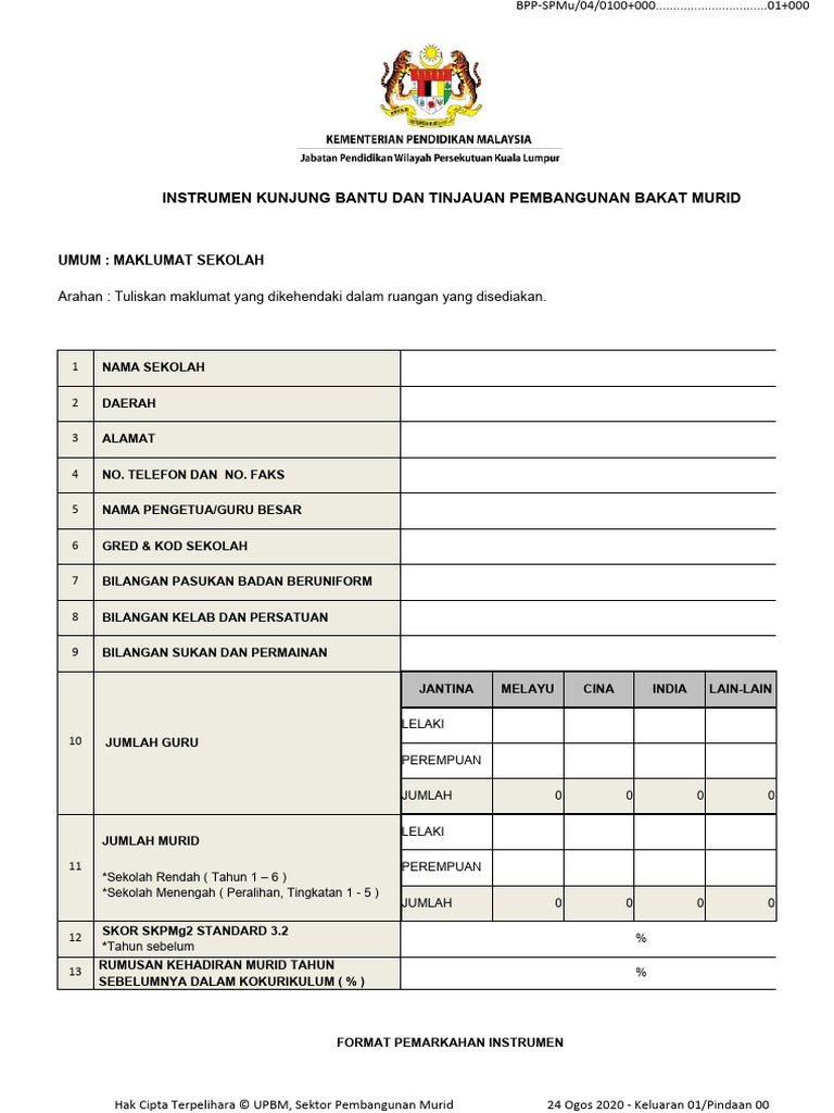 Borang Instrumen 24082020 | PDF