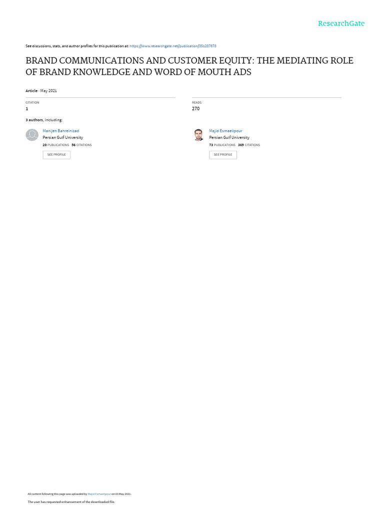 Full Text Article | Download Free PDF | Brand | Validity (Statistics)