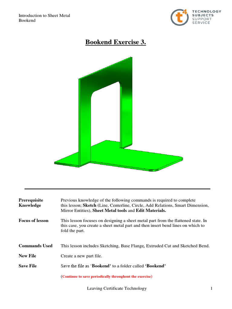 Bookend Exercise 3 | PDF | Sheet Metal