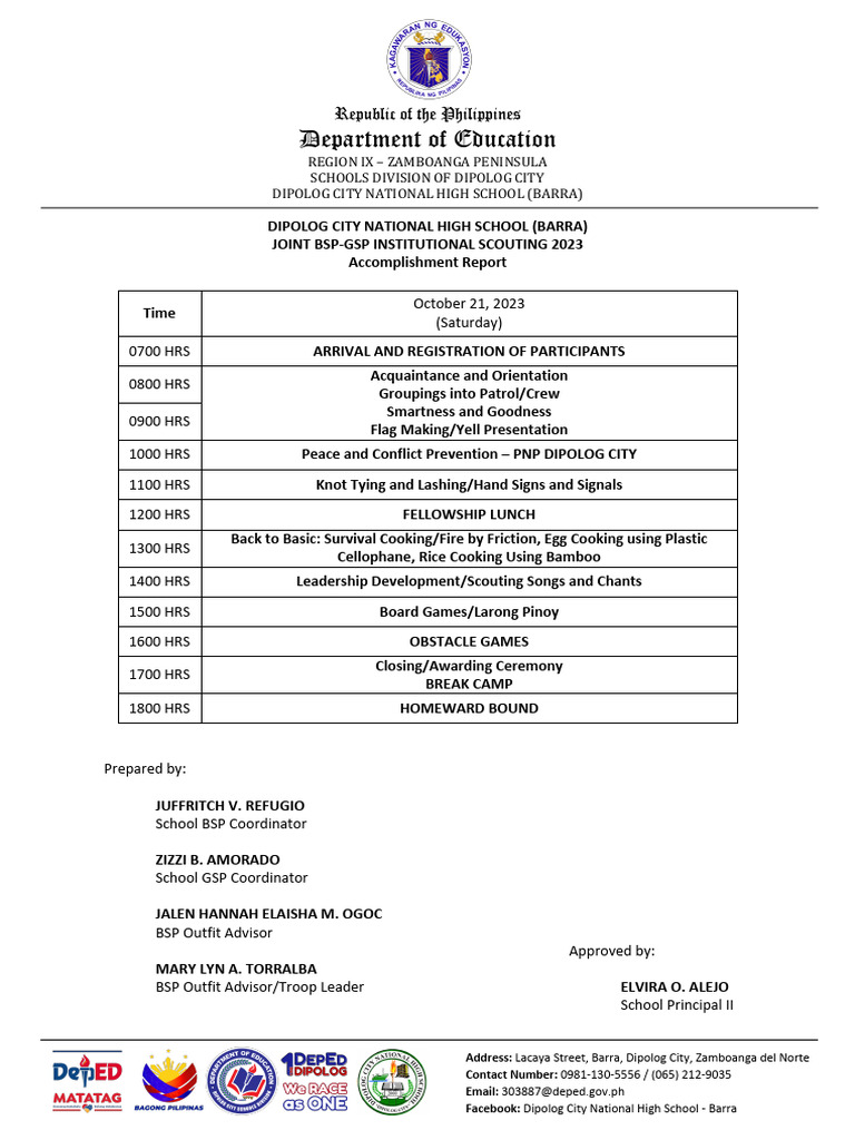 BSP-SCHOOL-BASED-ENCAMPMENT-PROPOSAL | PDF