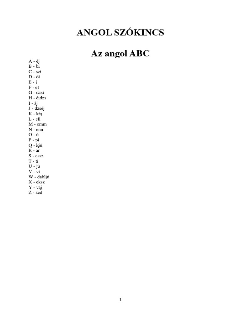 Angol Szókincs | PDF