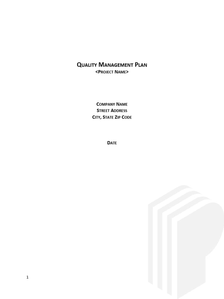 Quality Management Plan | PDF