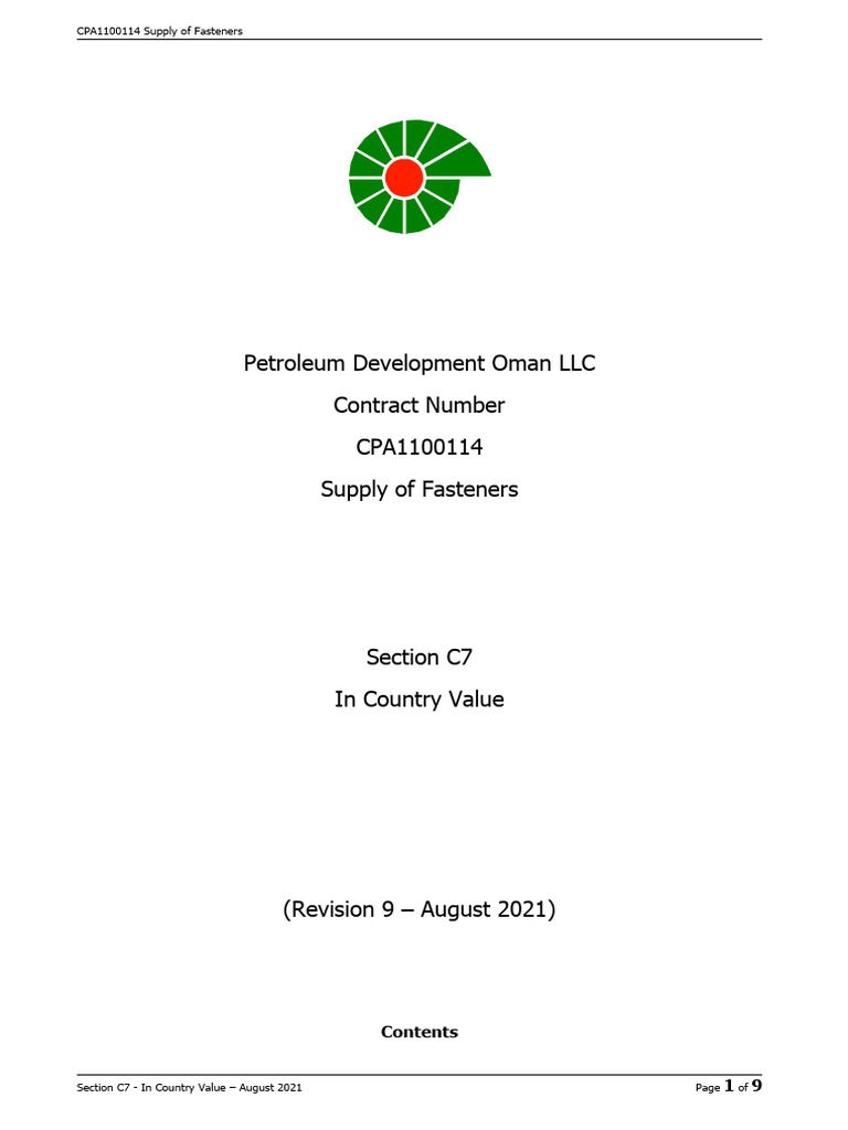 Section C7 ICV Fasteners | PDF | Small And Medium Sized Enterprises | Employment