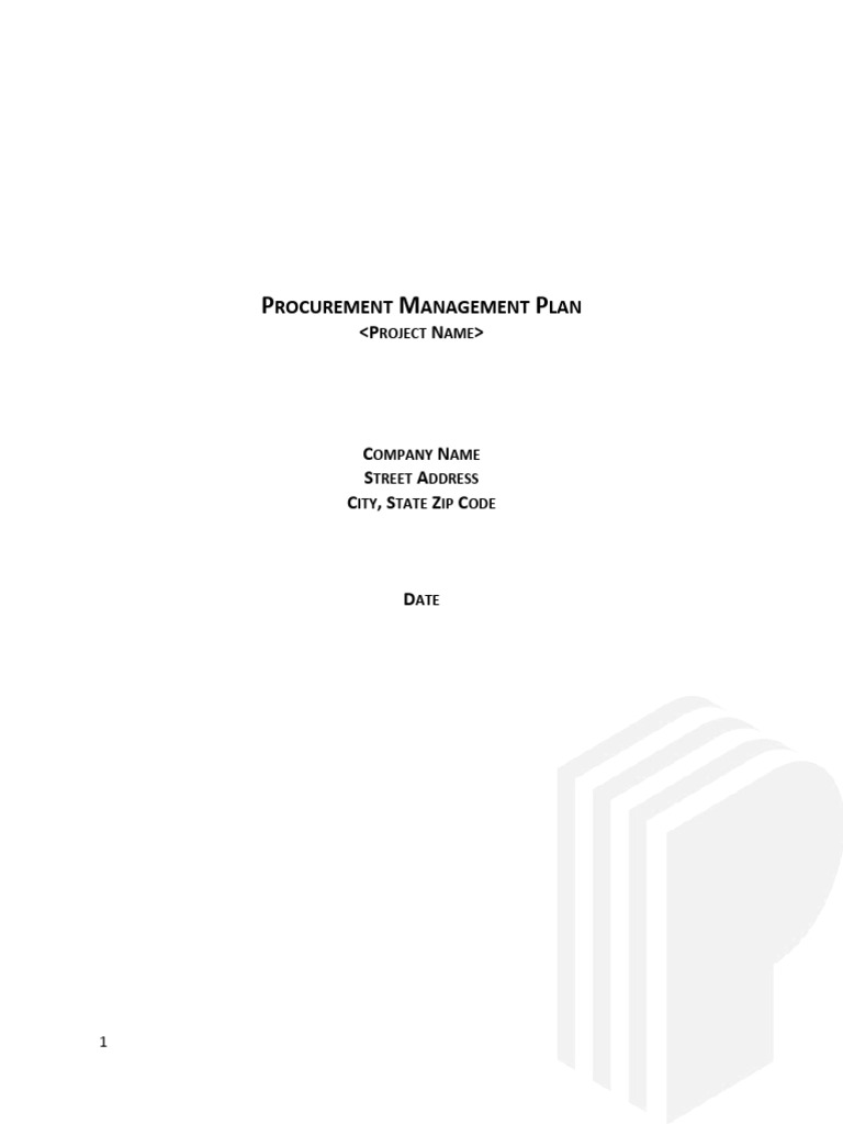 Procurement Management Plan Overview | PDF | Procurement | Request For Proposal