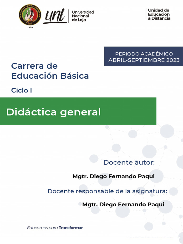 Guía de Didáctica General | PDF | Enseñando | Aprendizaje