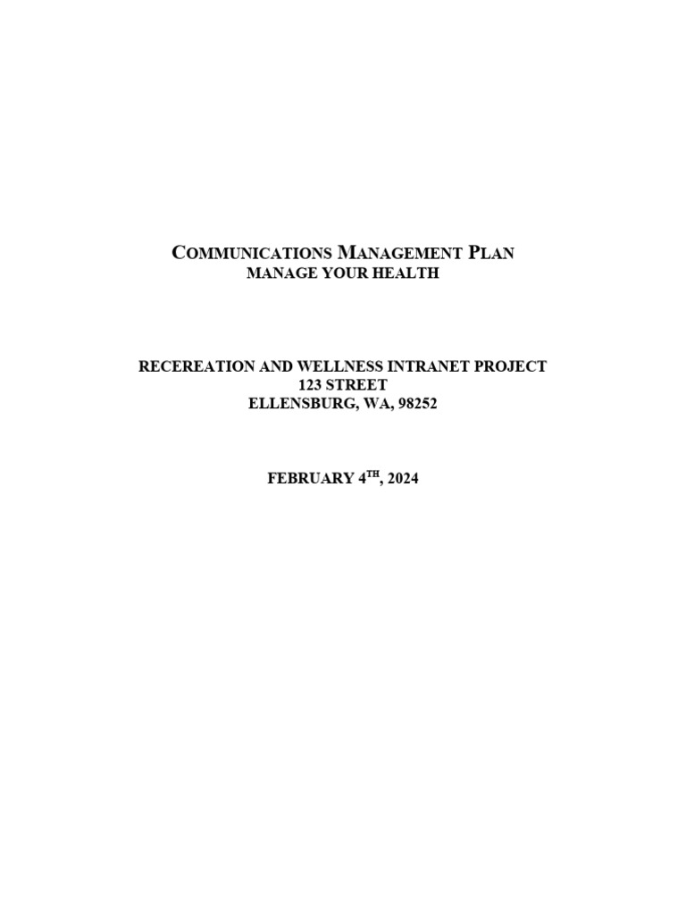 Communications Management Plan | PDF | Share Point | Communication