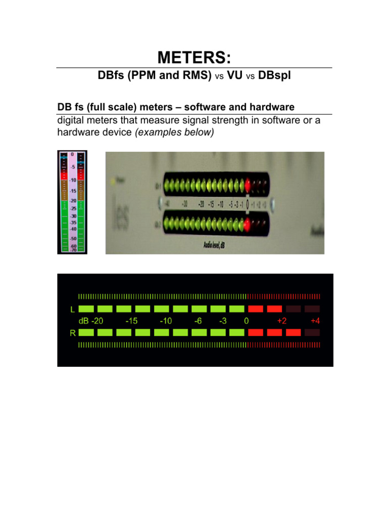 01 Meters | PDF | Sound Production | Electrical Engineering