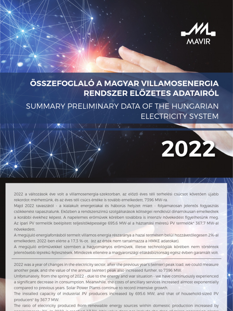 VER_összegoglaló_2022_MAVIR | PDF