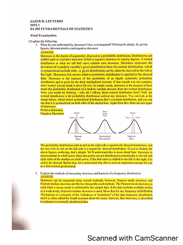 PA205 Final Exam JAZER B. LEUTERIO | PDF