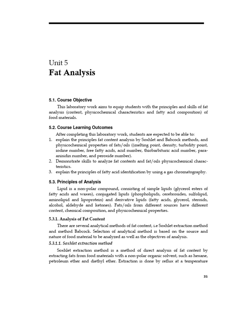 06 Fat Analysis | PDF | Gas Chromatography | Chemistry