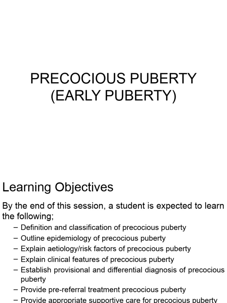Precocious Puberty Pdf Puberty Luteinizing Hormone