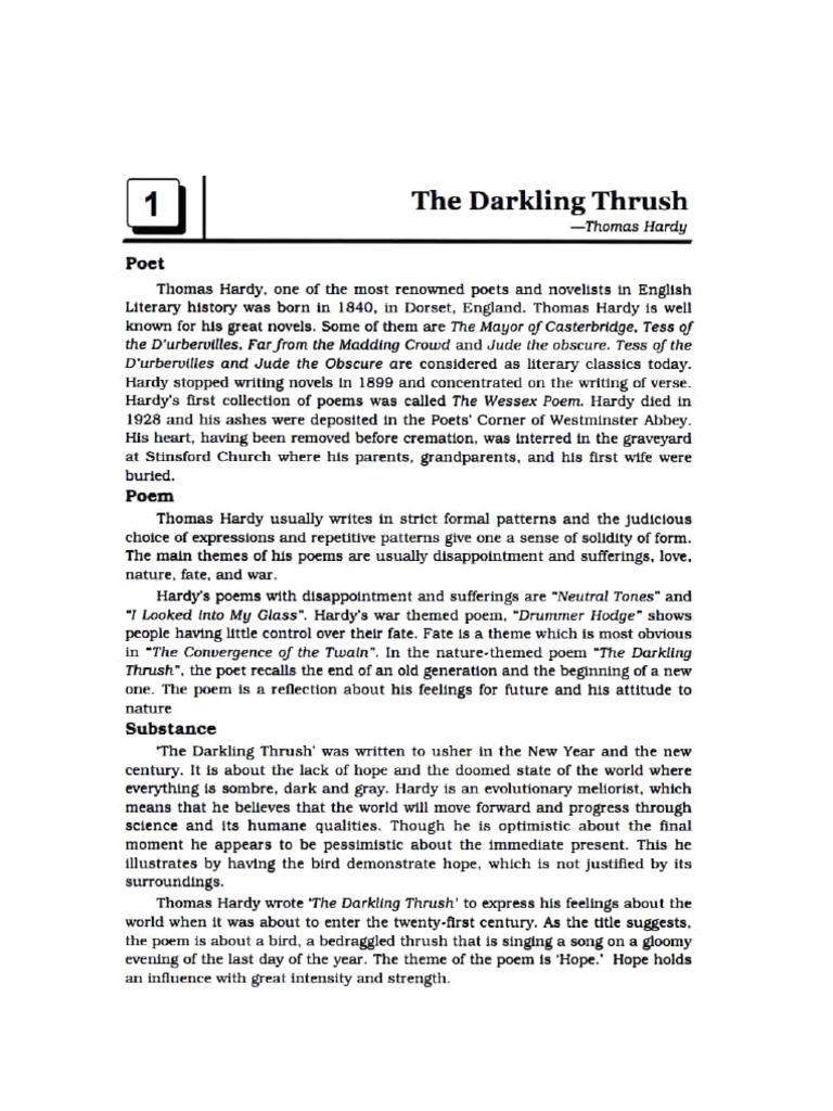 Darkling Notes | PDF | Thomas Hardy | Poetry