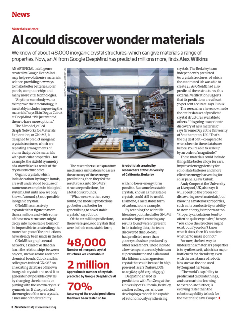 @downtown4 - Ai Could Discover Wonder Materials | PDF