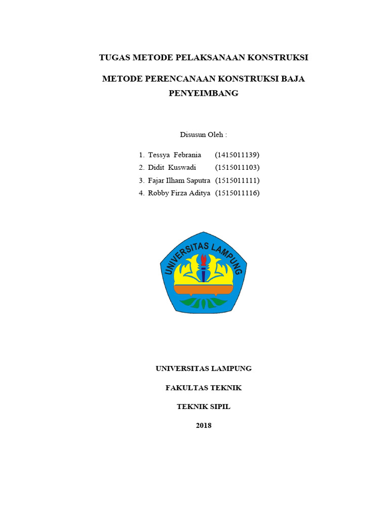 Tugas MPK Konstruksi Baja Word 2007 | PDF