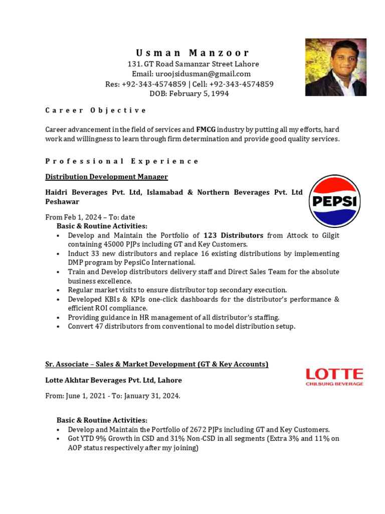 Usman CV | PDF