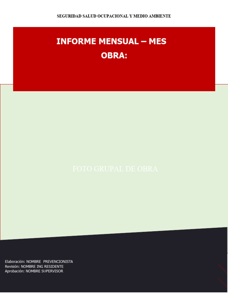 Informe Mensual San Sebas | PDF | Seguridad y salud ocupacional