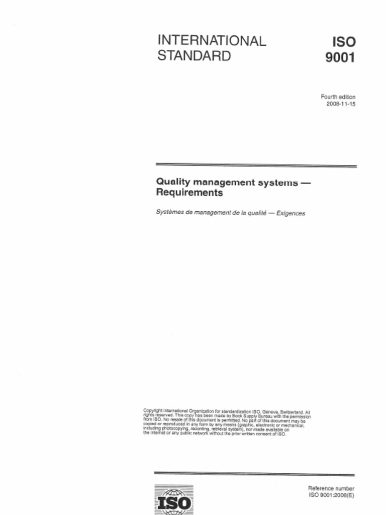 Iso 9001 2008 | PDF