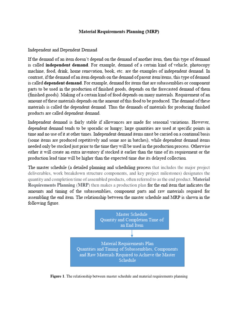 Material Requirements Planning | PDF | Enterprise Resource Planning ...