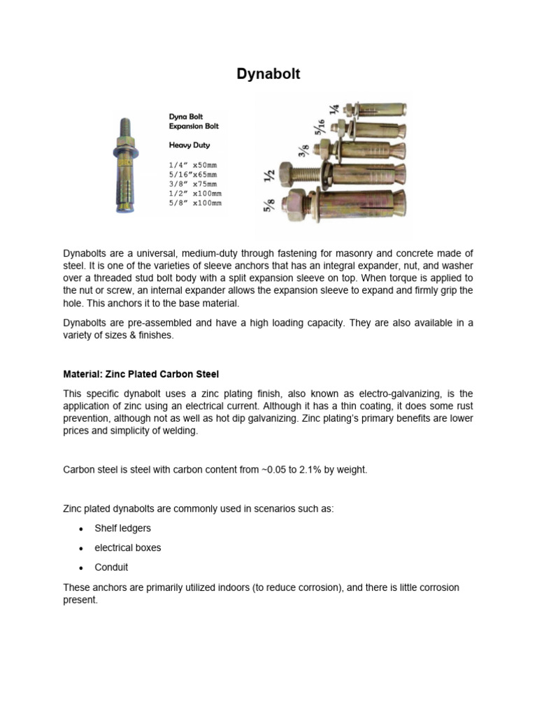 Dynabolt | Download Free PDF | Screw | Steel