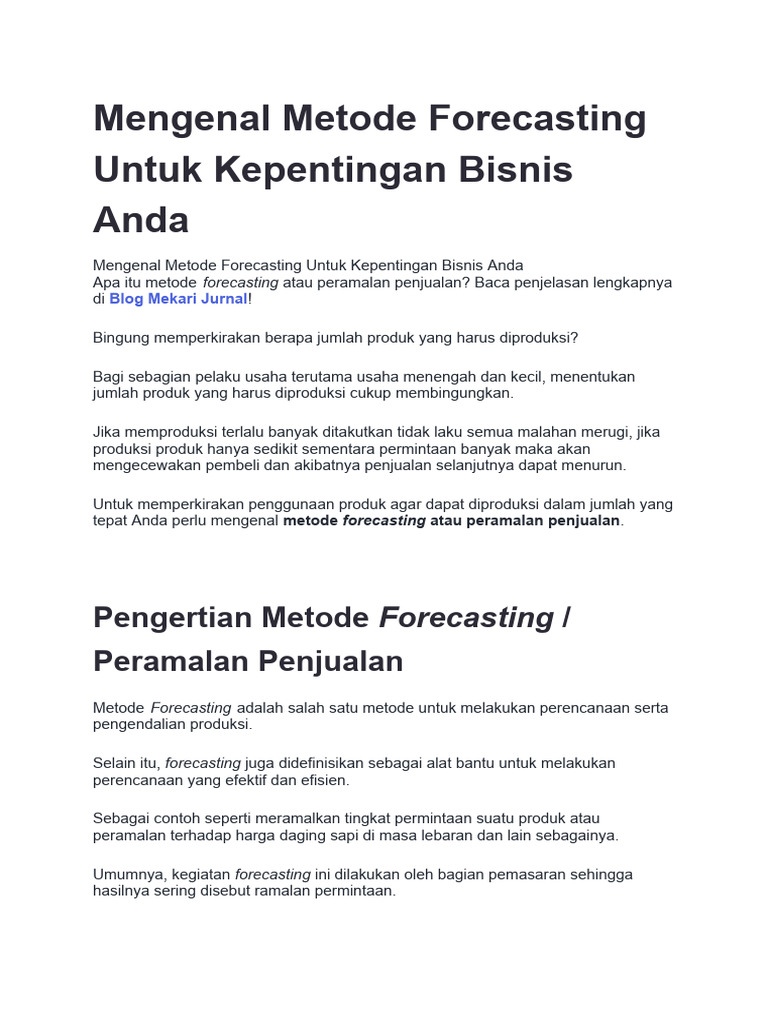Forecasting | PDF