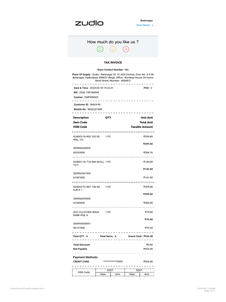Your Bill Pdf