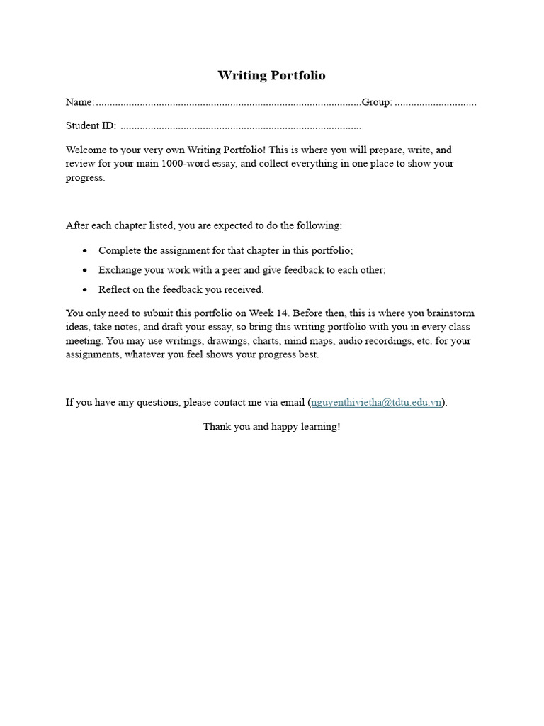 Writing Portfolio for Essay Development | PDF | Essays | Brainstorming