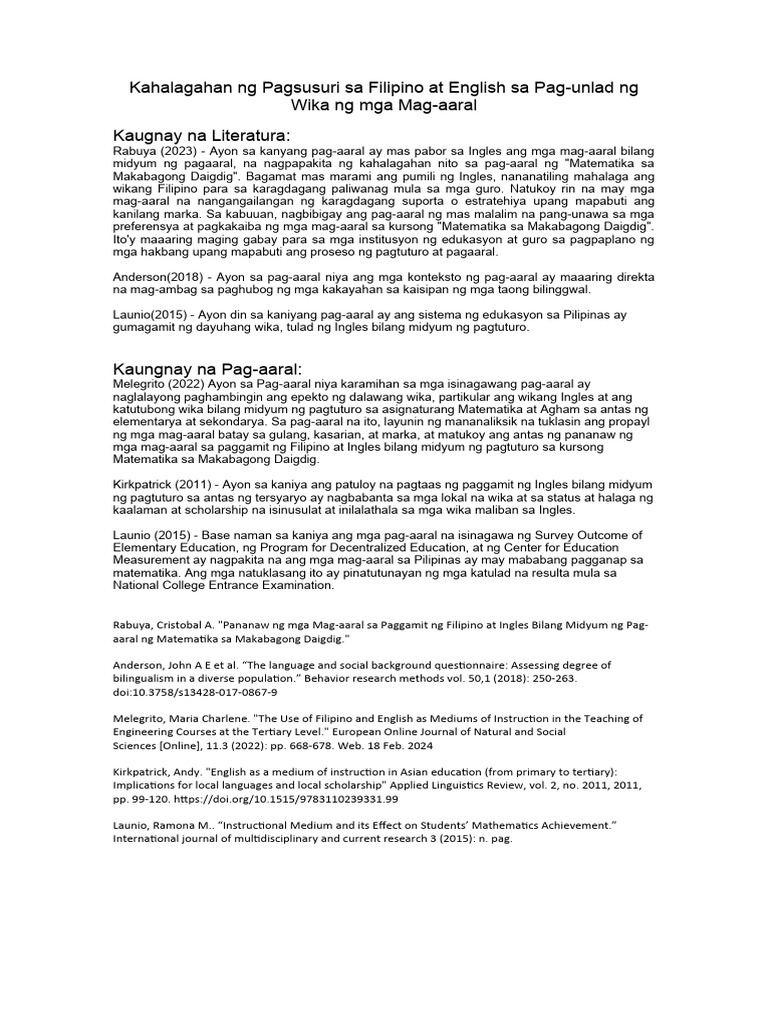 Tagalog Research Part | PDF