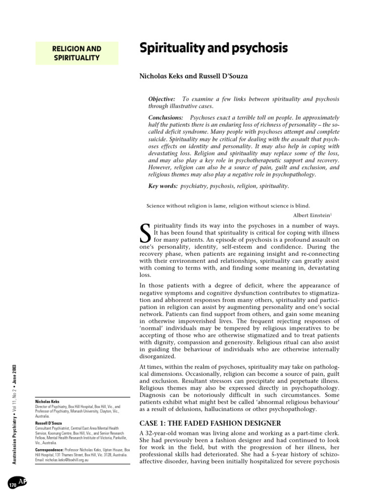 Spirituality and Psychosis | PDF