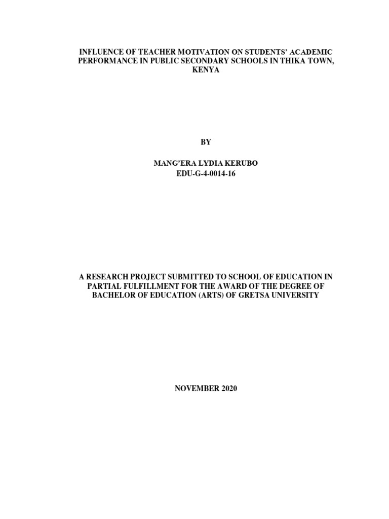 Edu 4-Kerubo Project | PDF | Motivation | Motivational